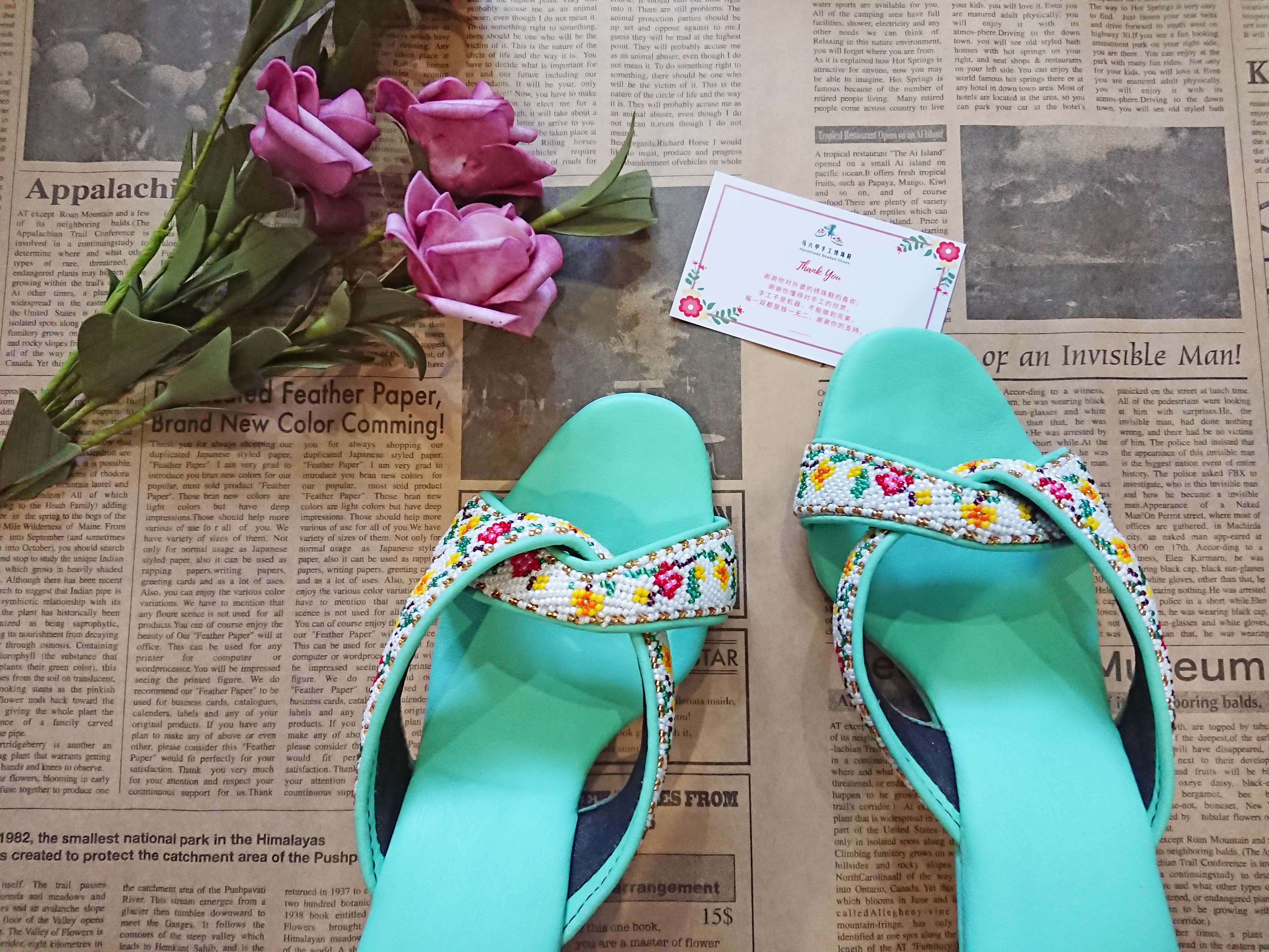 CS002 - Cross Strap Big Bead Design 大珠交叉款 – Your Beaded Shoes